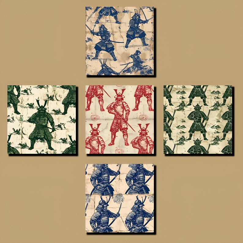 Japanese Samurai Seamless Pattern, Japanse Style, Seamless Pattern ...