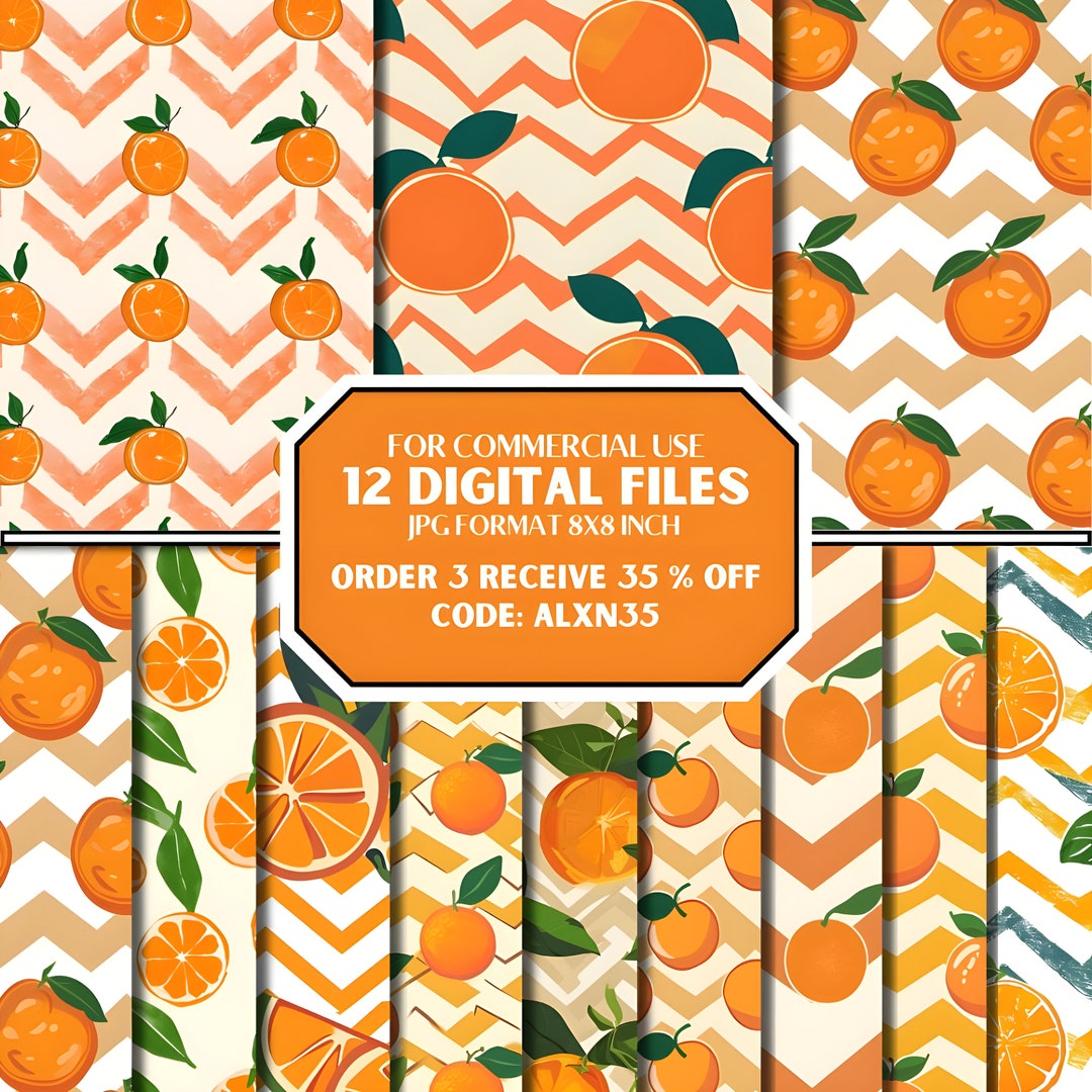 Orange Digital Paper ,orange Seamless Paper, Seamless Pattern, 300 DPI ...