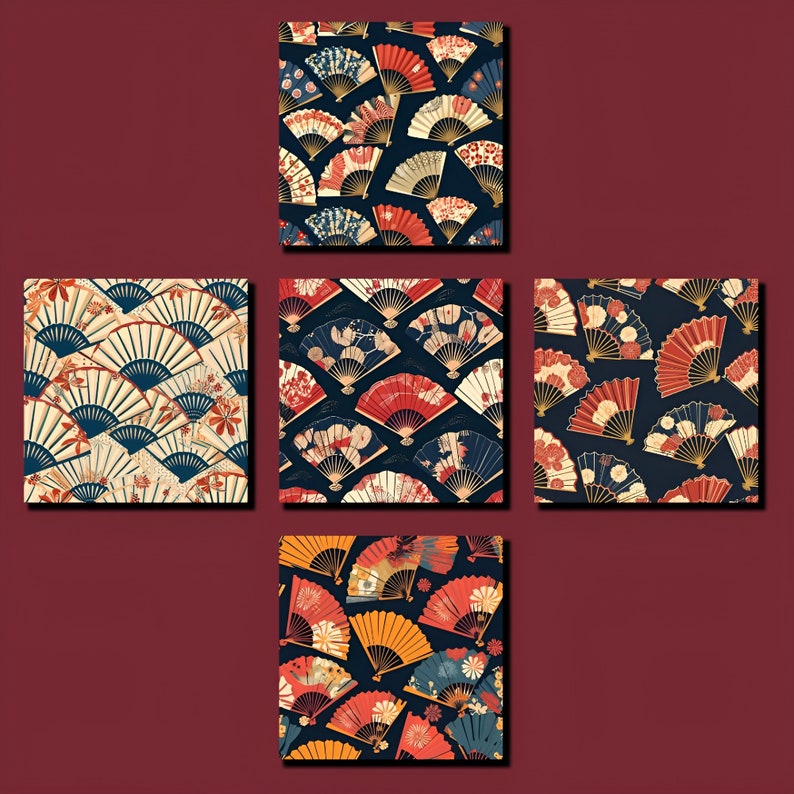 Japanese Fans Seamless Patterns,japanse Style, Seamless Pattern ...