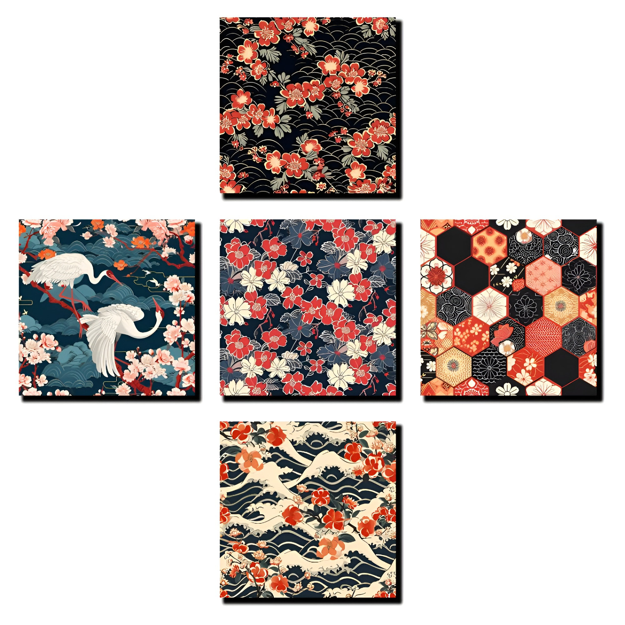 Japanese Nihonga Seamless Pattern,japanse Style, Seamless Pattern, Digital Seamless File ...