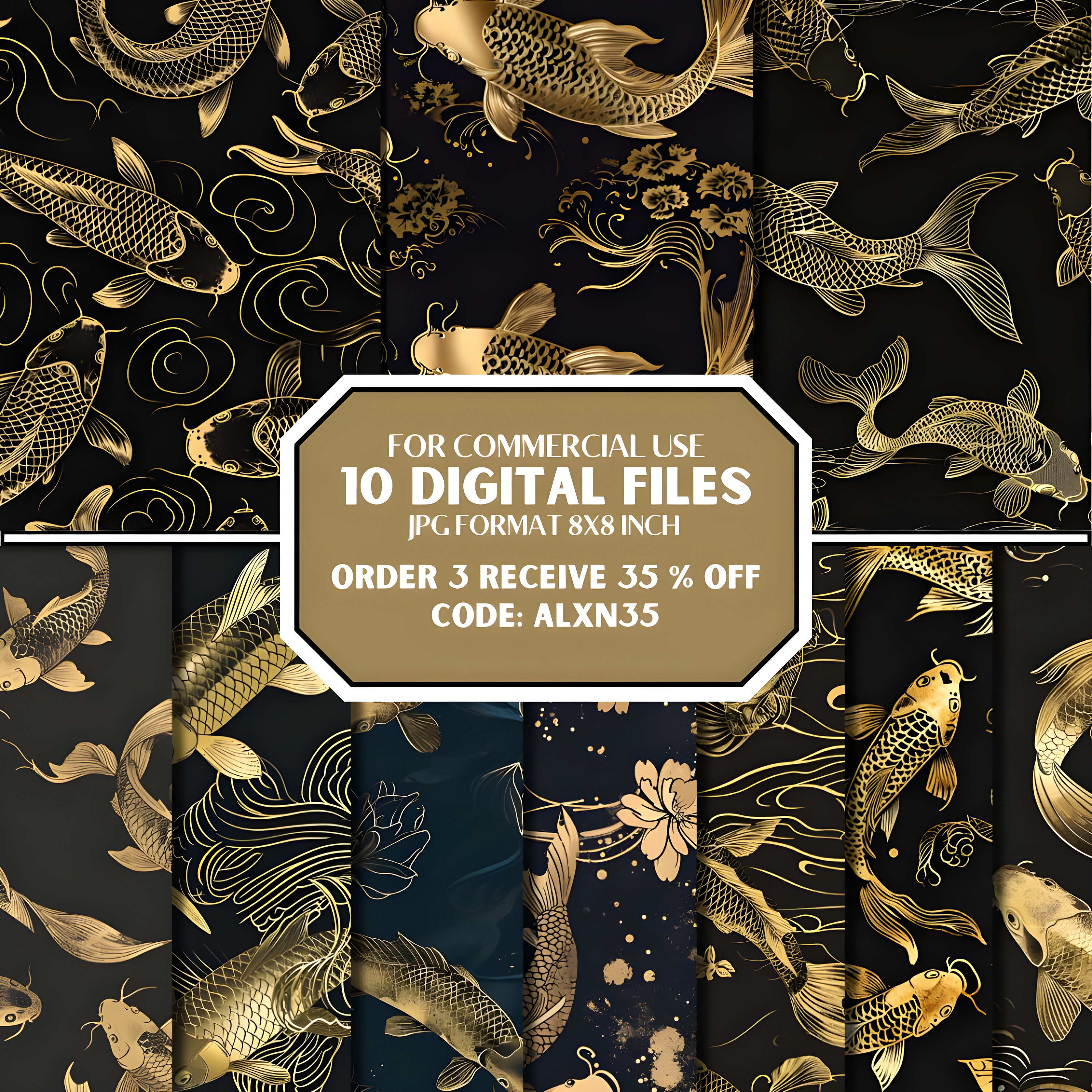 Japanese Koi Fish Seamless Pattern,japanse Style, Seamless Pattern ...