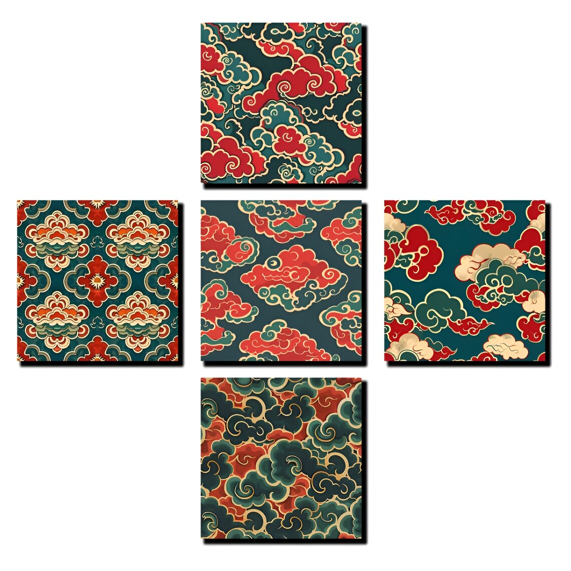 Chinoiserie Digital Paper, Chinese Clouds Seamless Patterns,chinese ...