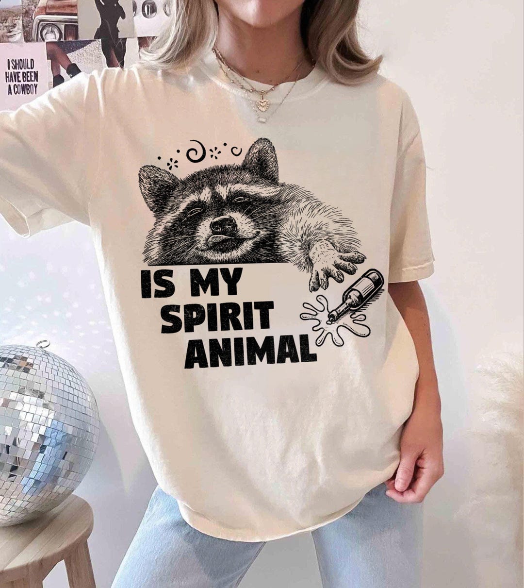 Trashed Panda is My Spirit Animal Funny Raccoon Meme Comfort Colors T ...