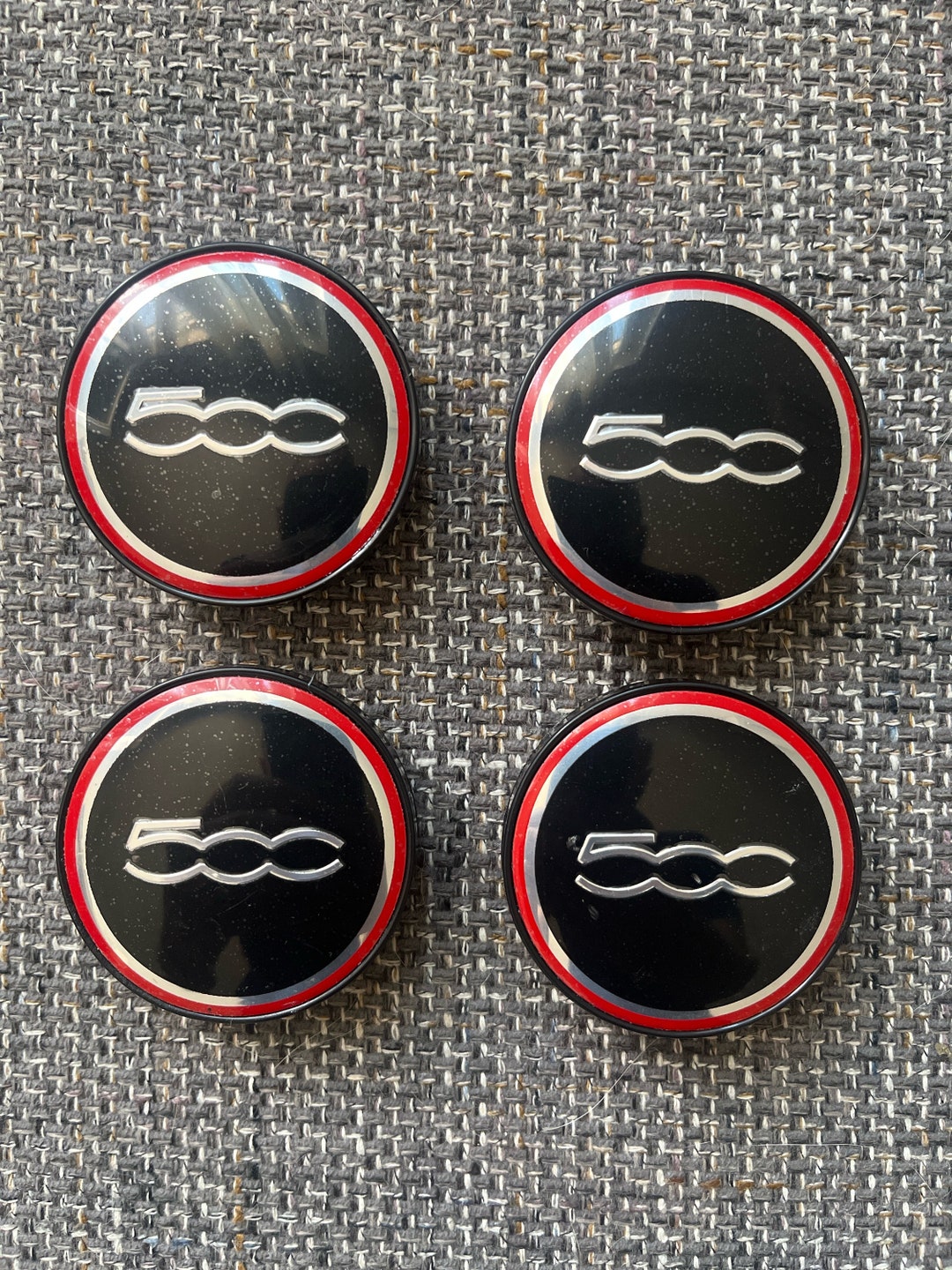 Set of 4 Hubcaps 60 Mm FIAT 500 Central Rim Hub Cap Car Clip New Hub ...