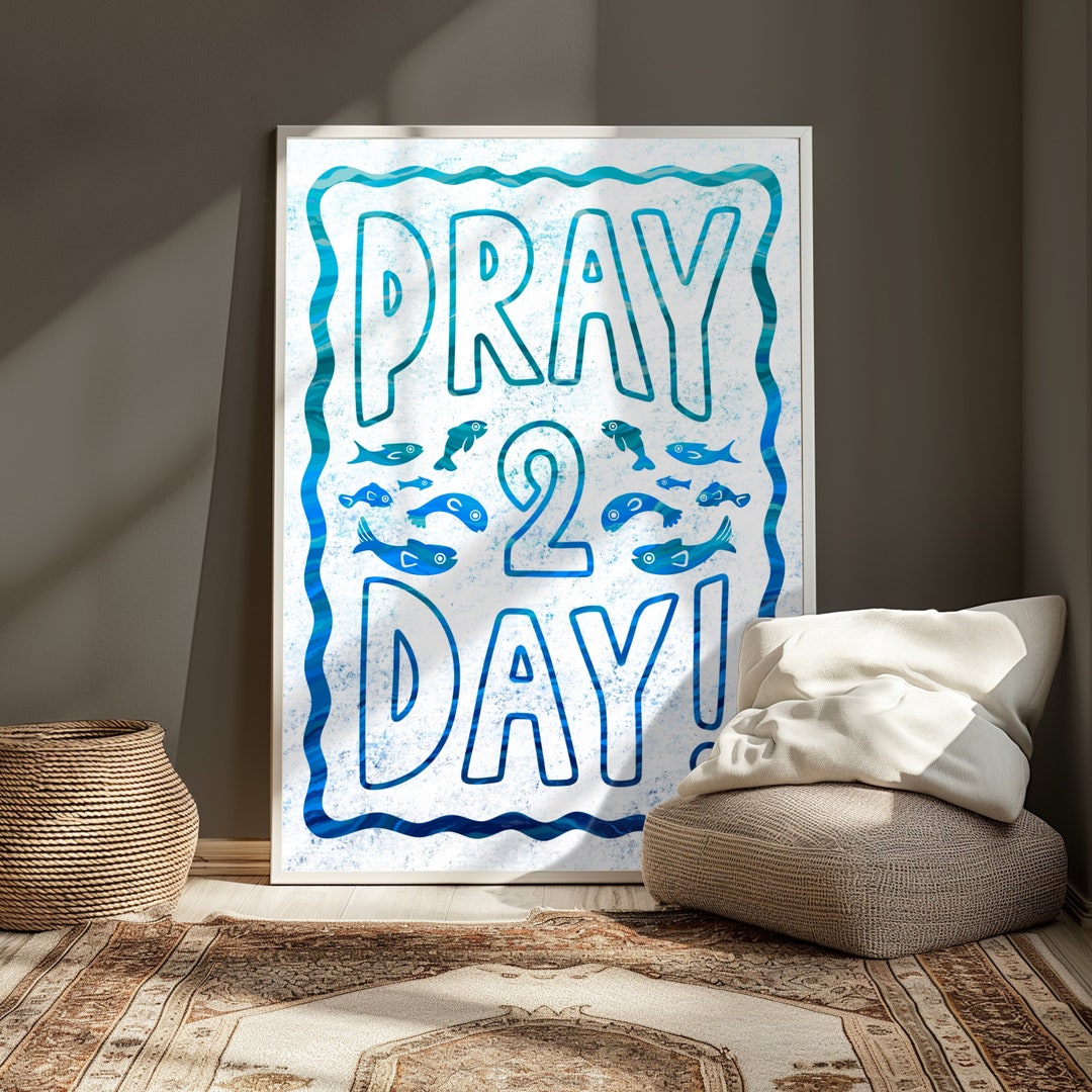 Pray 2 Day Coastal Print: Christian Ocean Home Decor - Etsy