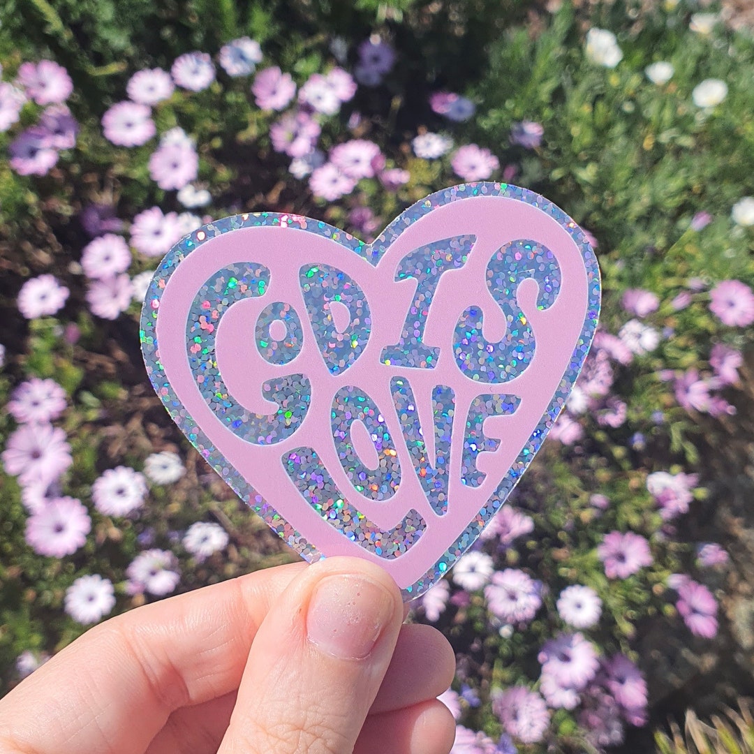 God is Love Glitter Sticker - Waterproof Vinyl Decal - Etsy