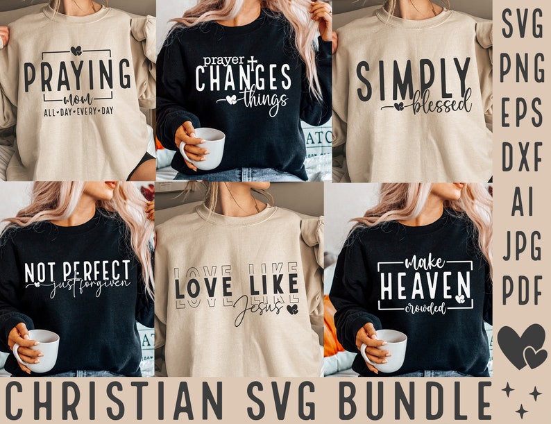 Boho Christian SVG PNG Bundle, Religious Jesus, Faith Designs - Etsy ...