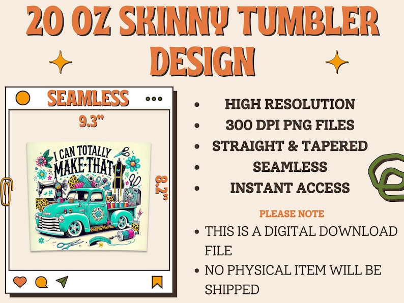 Crafting Tumbler Wrap, Retro Truck Design (digital Download) - Etsy