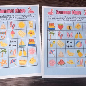 Summer Bingo- 35 Unique Cards With Hints-1.00 - Etsy