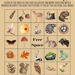 Woodland Bingo (35 Unique Cards) - Etsy