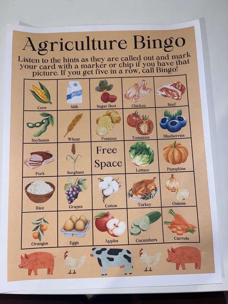 Get Ready to Harvest Fun With Agriculture Bingo (35 Cards)! - Etsy