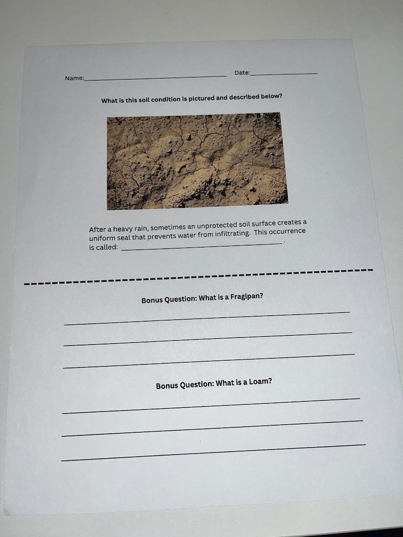 Introduction to Soils Worksheets - Etsy