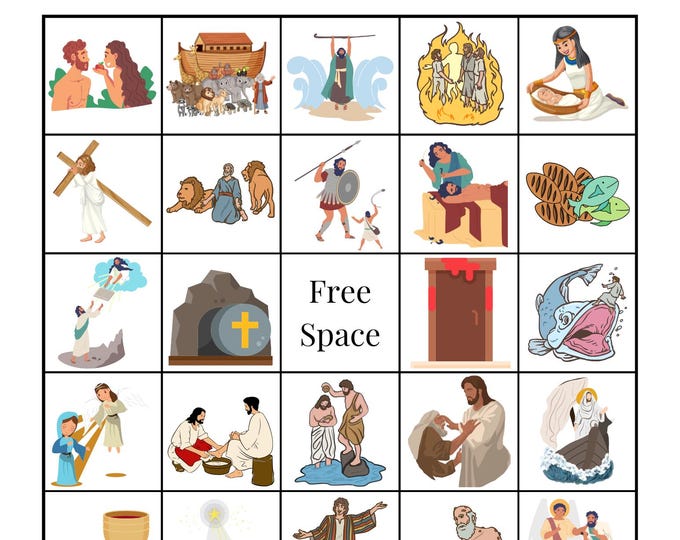 Bible Character Bingo (35 Unique Cards With Hints) - Etsy Canada