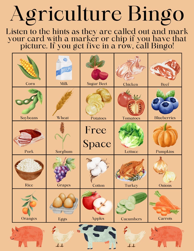 Get Ready to Harvest Fun With Agriculture Bingo (35 Cards)! - Etsy