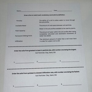 Introduction to Soils Worksheets - Etsy