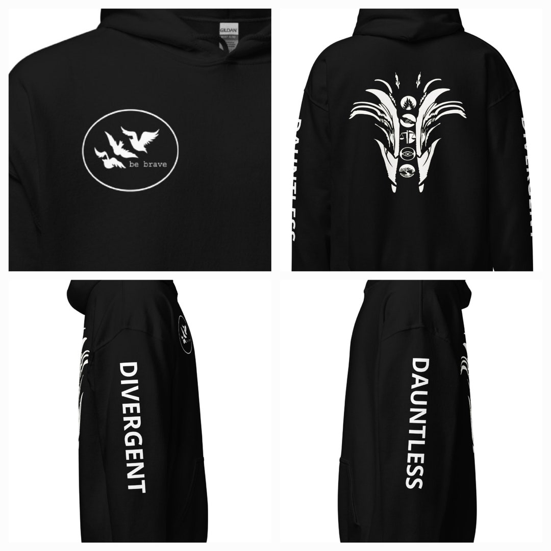 Dauntless Divergent Hoodie Sweatshirt Tris and Four Tattoos With Sleeve ...