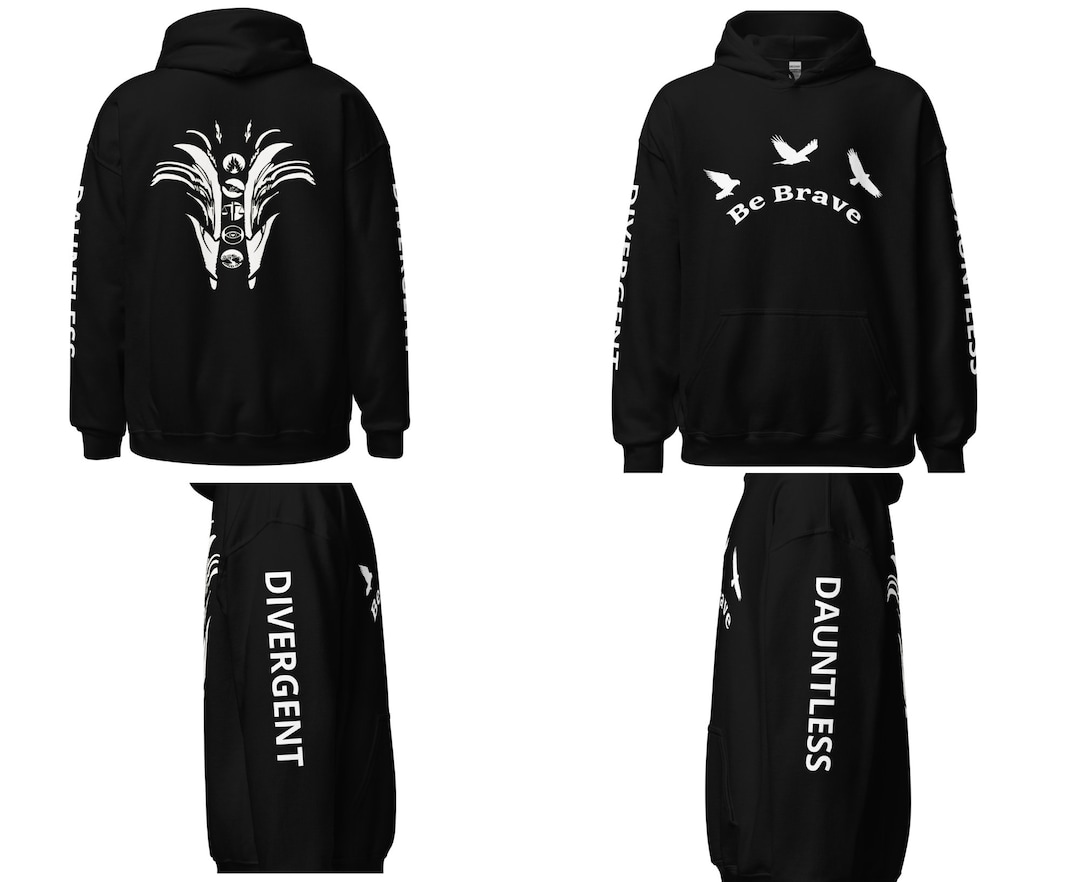 Dauntless Divergent Hoodie Sweatshirt Tris and Four Tattoos With Sleeve ...