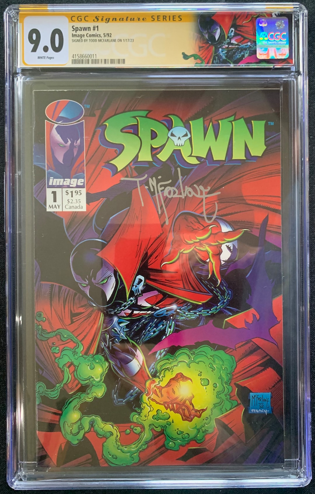 Spawn #1 (1992) - CGC 9.0 VF/NM Signed by Todd Mcfarlane - 1st ...