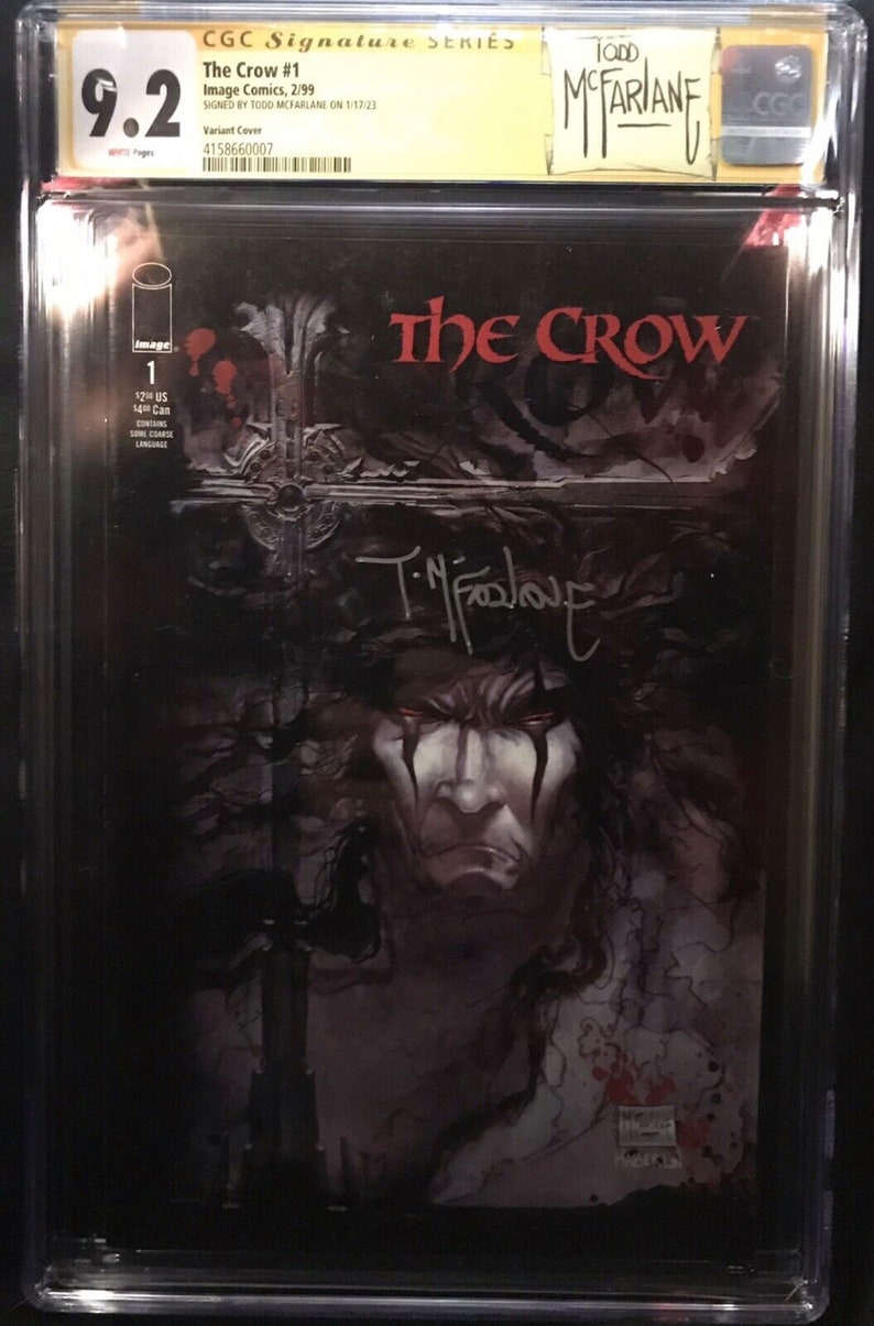 The Crow 1 1999 1:10 Variant CGC 9.2 NM Todd Mcfarlane Signed Cover ...