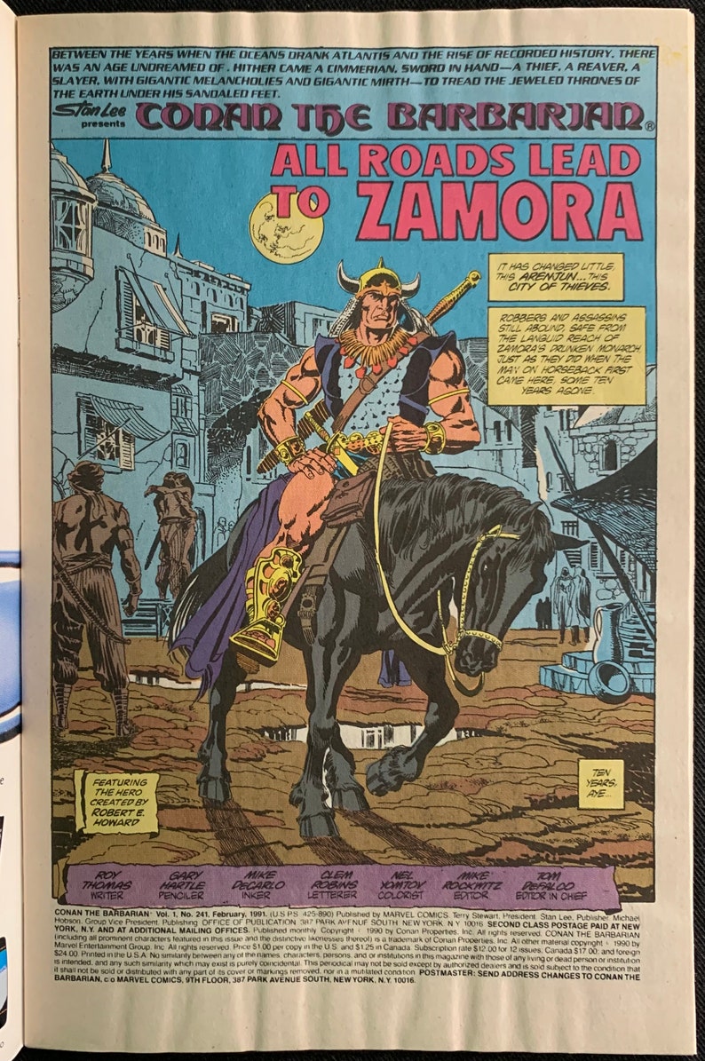 Conan the Barbarian 241 vol. 11991 Newsstand Edition Hard to Find Todd ...