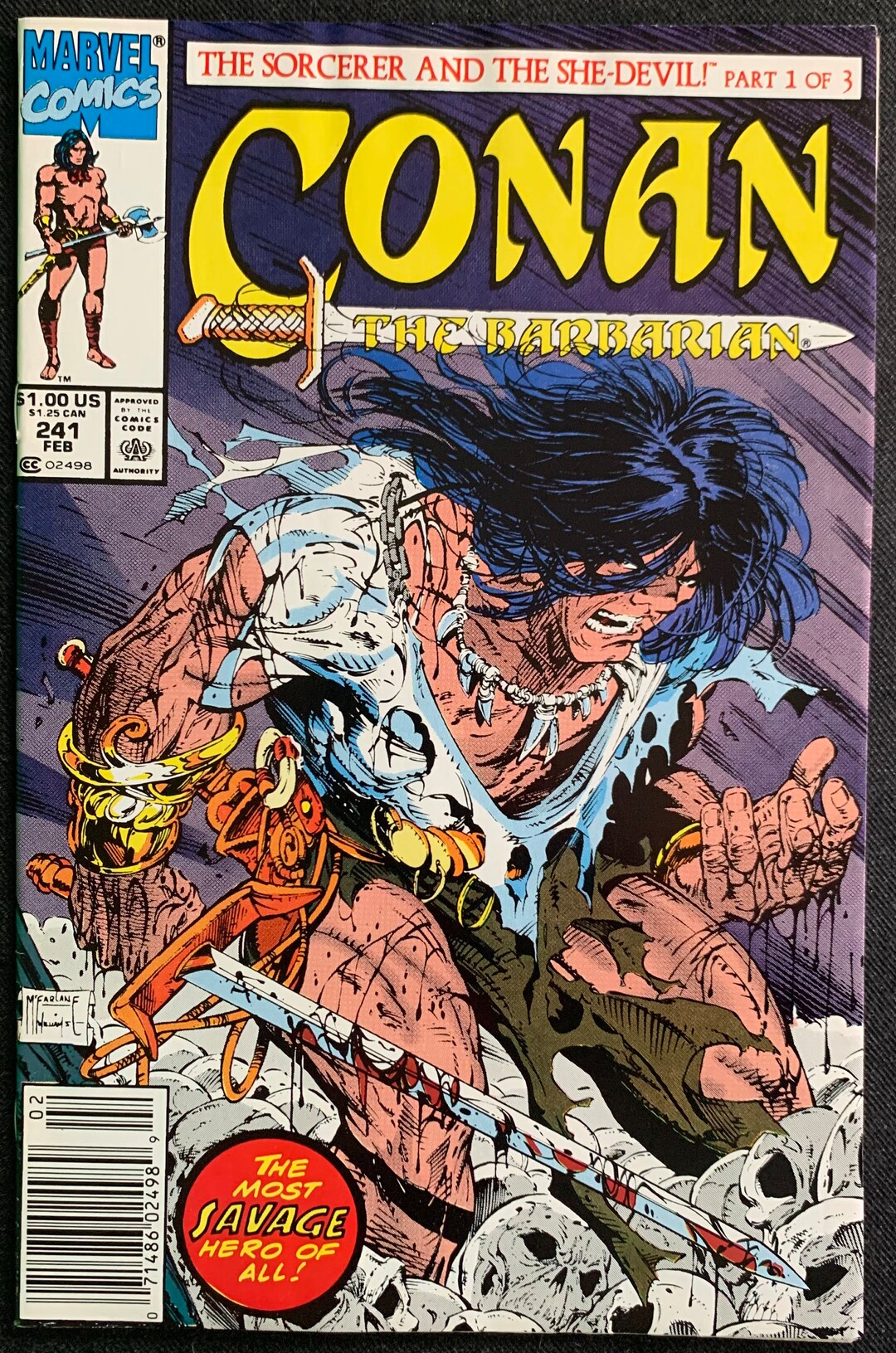 Conan the Barbarian 241 vol. 11991 Newsstand Edition Hard to Find Todd Mcfarlane Cover - Etsy