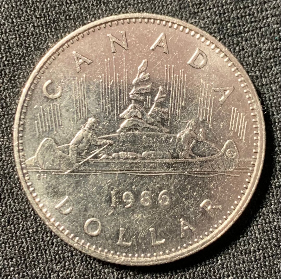 1986 Canada Dollar - Voyageur, Small Island (no Mint Mark) - Etsy