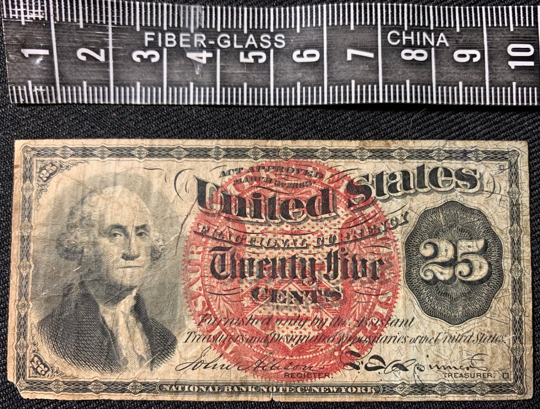 RARE* 1863 25 Cents U.S. Treasury Fractional Currency Note - High Grade ...