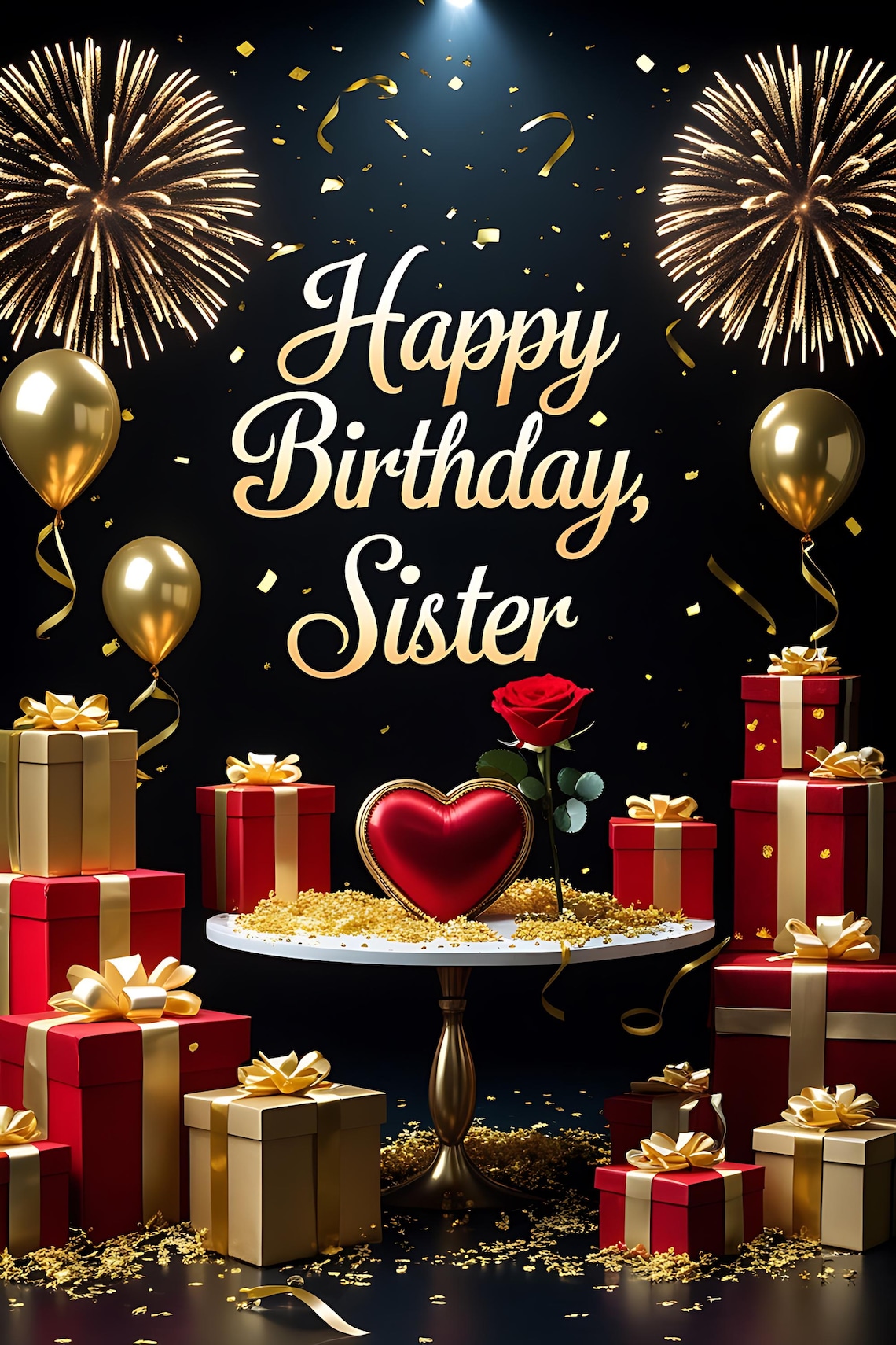 Virtual Birthday Cards Sister Video, Greeting Wishes Online Musical - Etsy