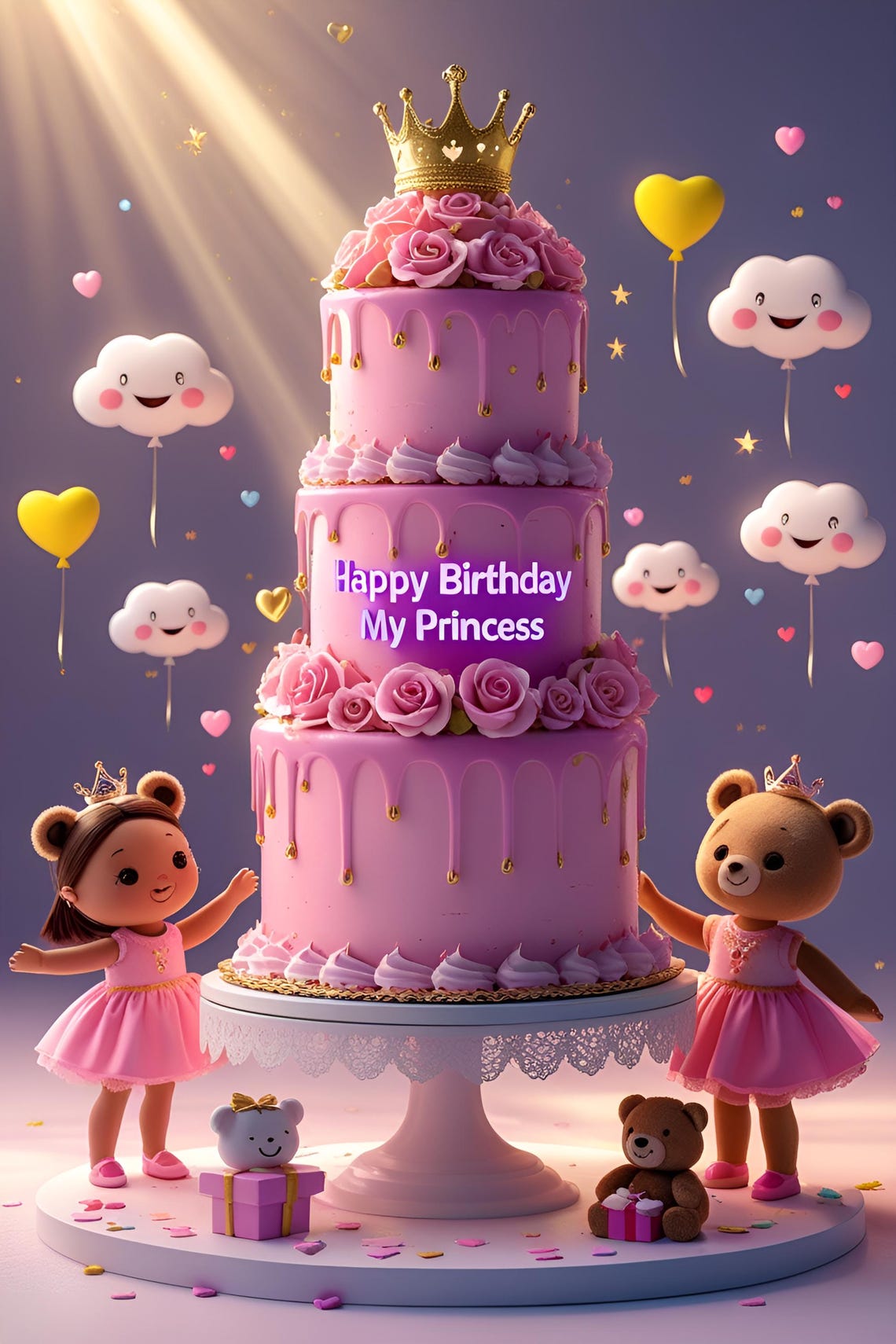 Happy Birthday Princess Virtual Wishes Video for Kids,greeting Digital ...