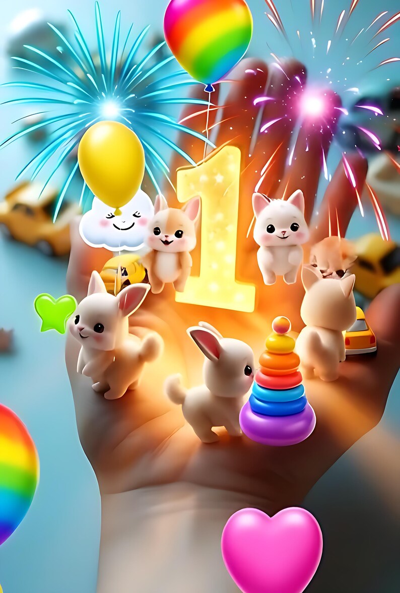 Boy's 1st Birthday Wishes Video Animated Musical Baby Boy Greeting - Etsy