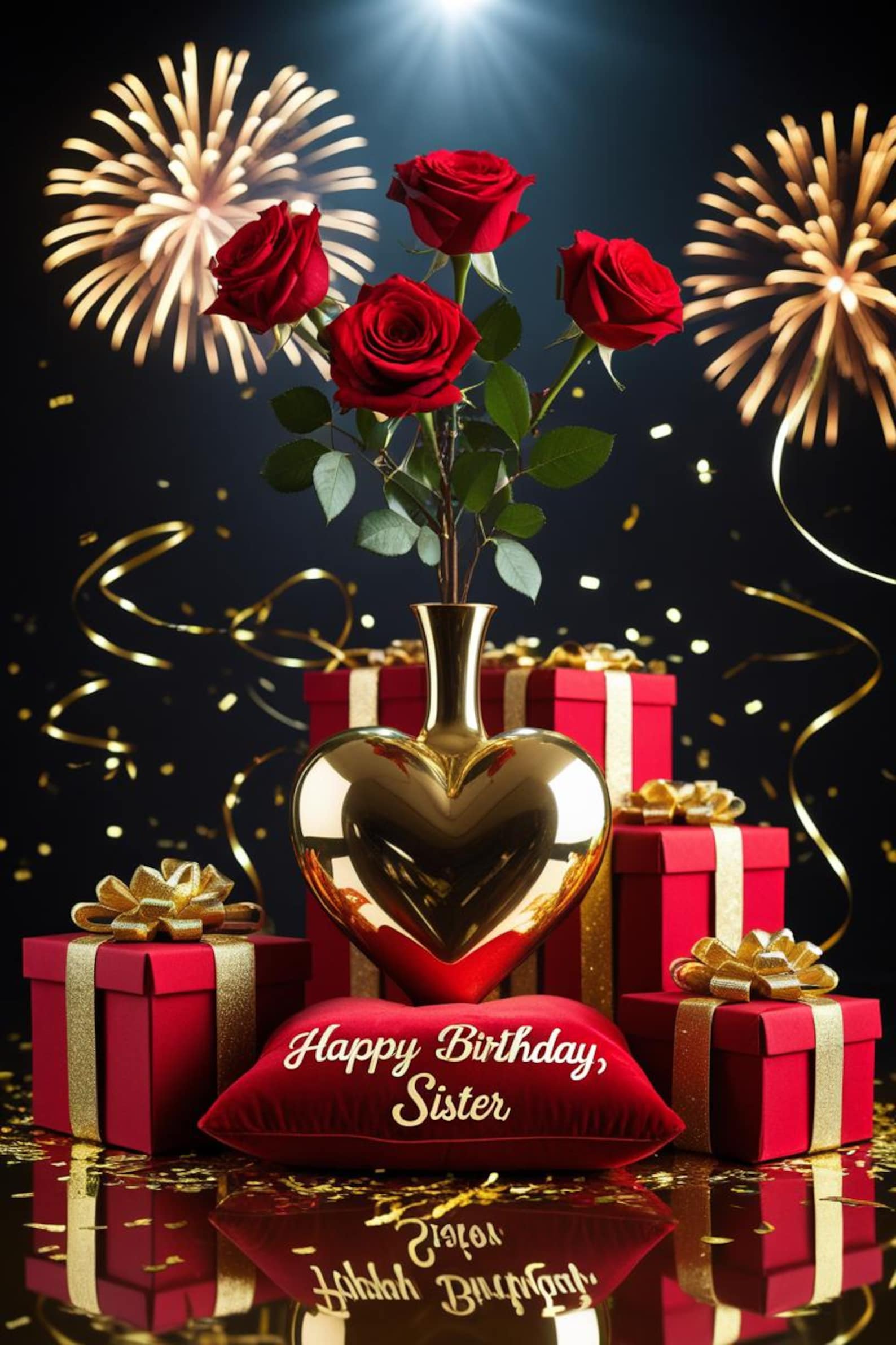 Virtual Birthday Cards Sister Video, Greeting Wishes Online Musical - Etsy