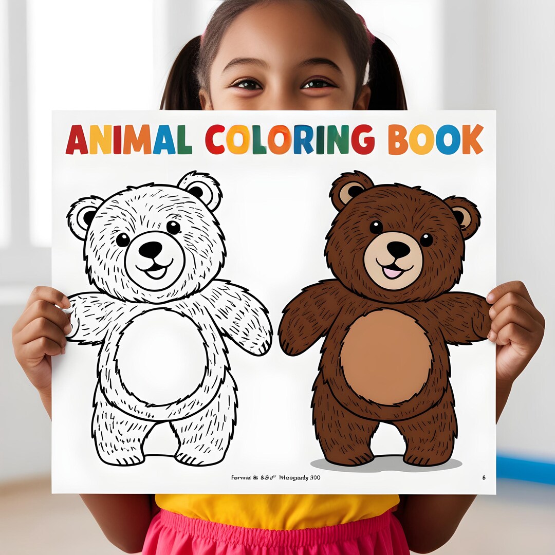Bear Coloring Pages,coloring Book Digital,bear Coloring Book - Etsy