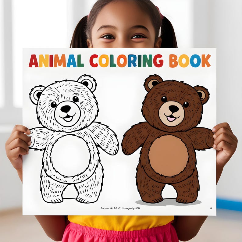 Bear Coloring Pages,coloring Book Digital,bear Coloring Book - Etsy