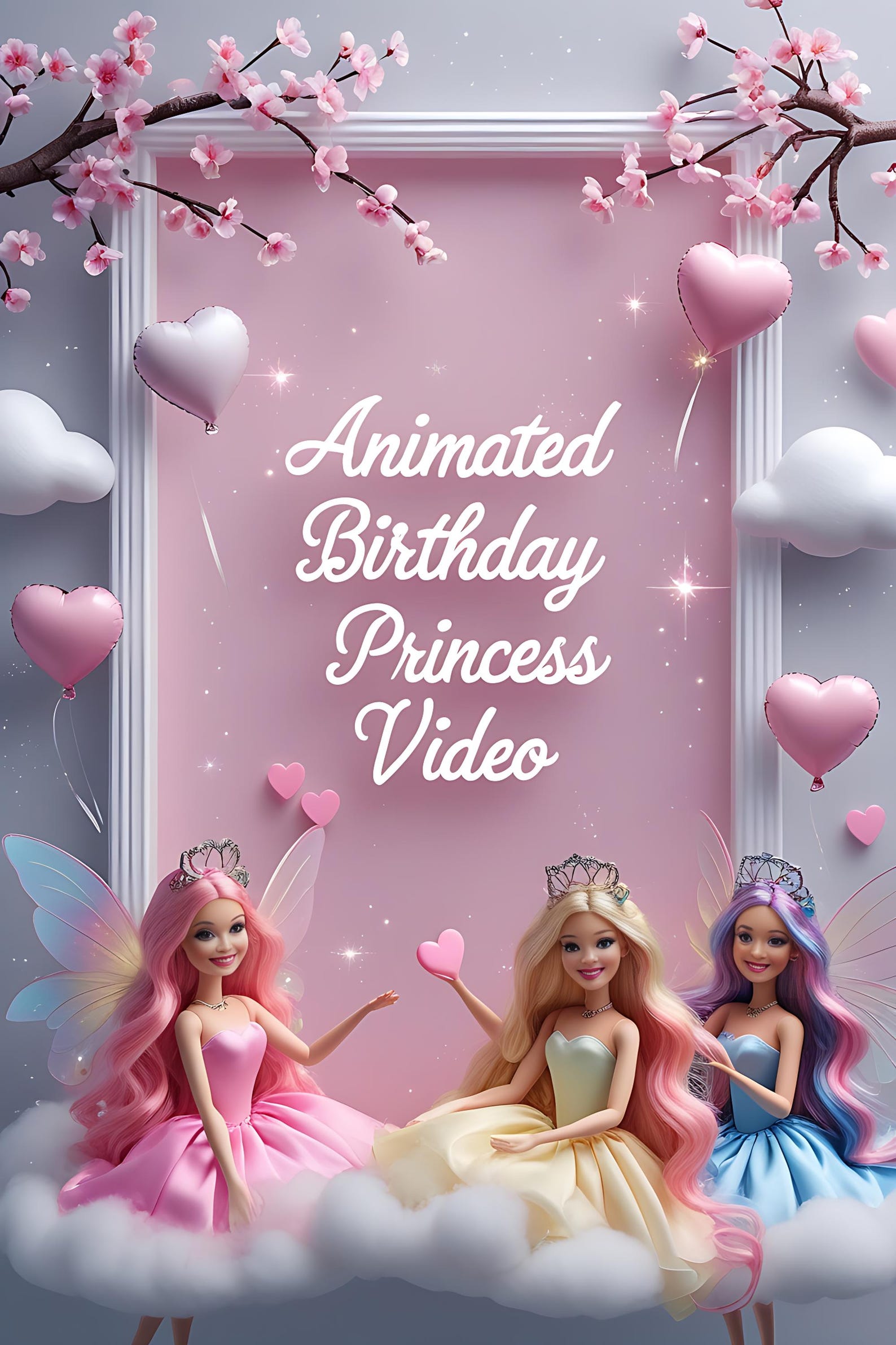 Animated Birthday Greeting Princess Kids Video | 30s Musical Gift ...