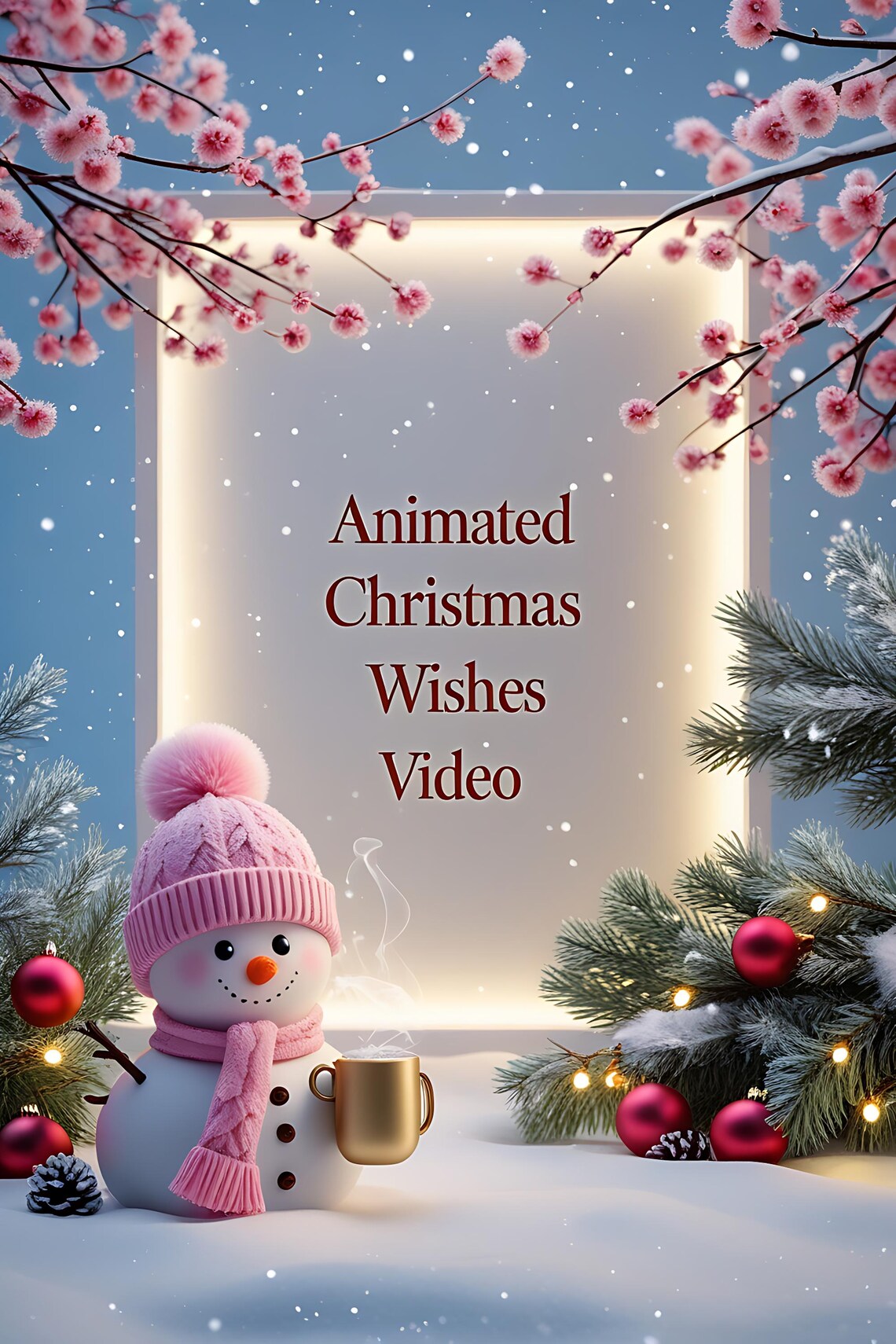 Animated Christmas Wishes Video • 30s Vertical Christmas Greeting ...