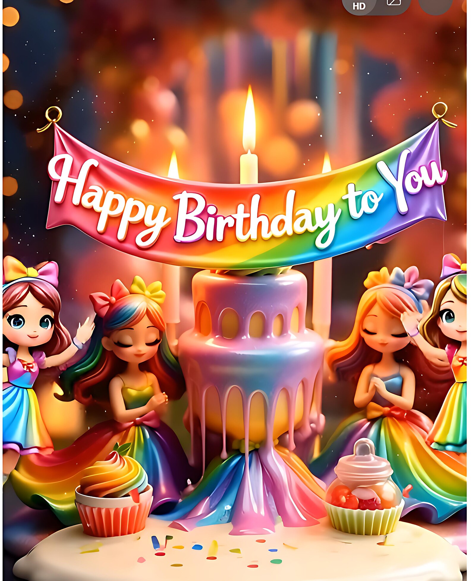 Animated Birthday Greeting Princess Kids Video | 30s Musical Gift ...