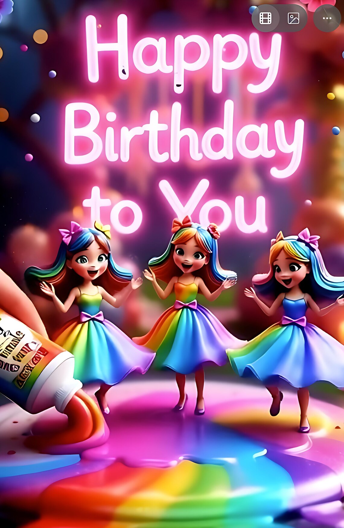 Animated Birthday Greeting Princess Kids Video | 30s Musical Gift ...