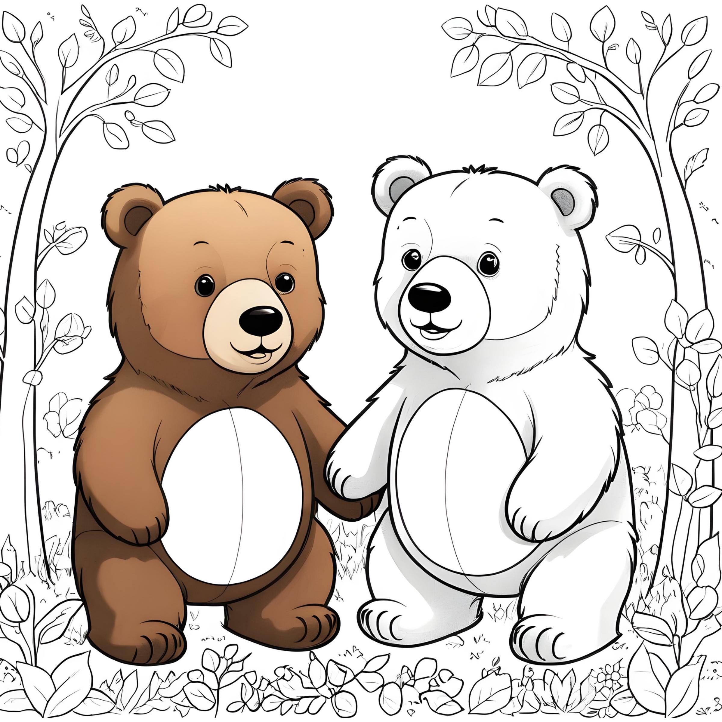 Bear Coloring Pages,coloring Book Digital,bear Coloring Book - Etsy