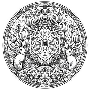 Easter Coloring Pages,mandala Coloring Pages,spring Coloring Pages - Etsy