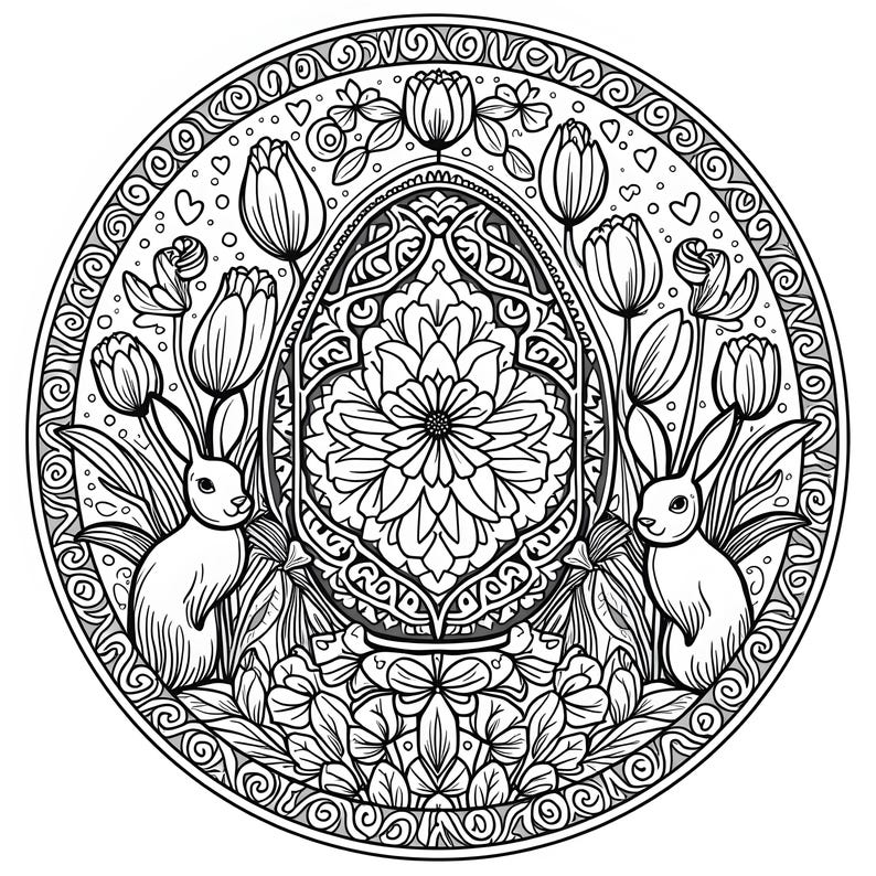 Easter Coloring Pages,mandala Coloring Pages,spring Coloring Pages - Etsy