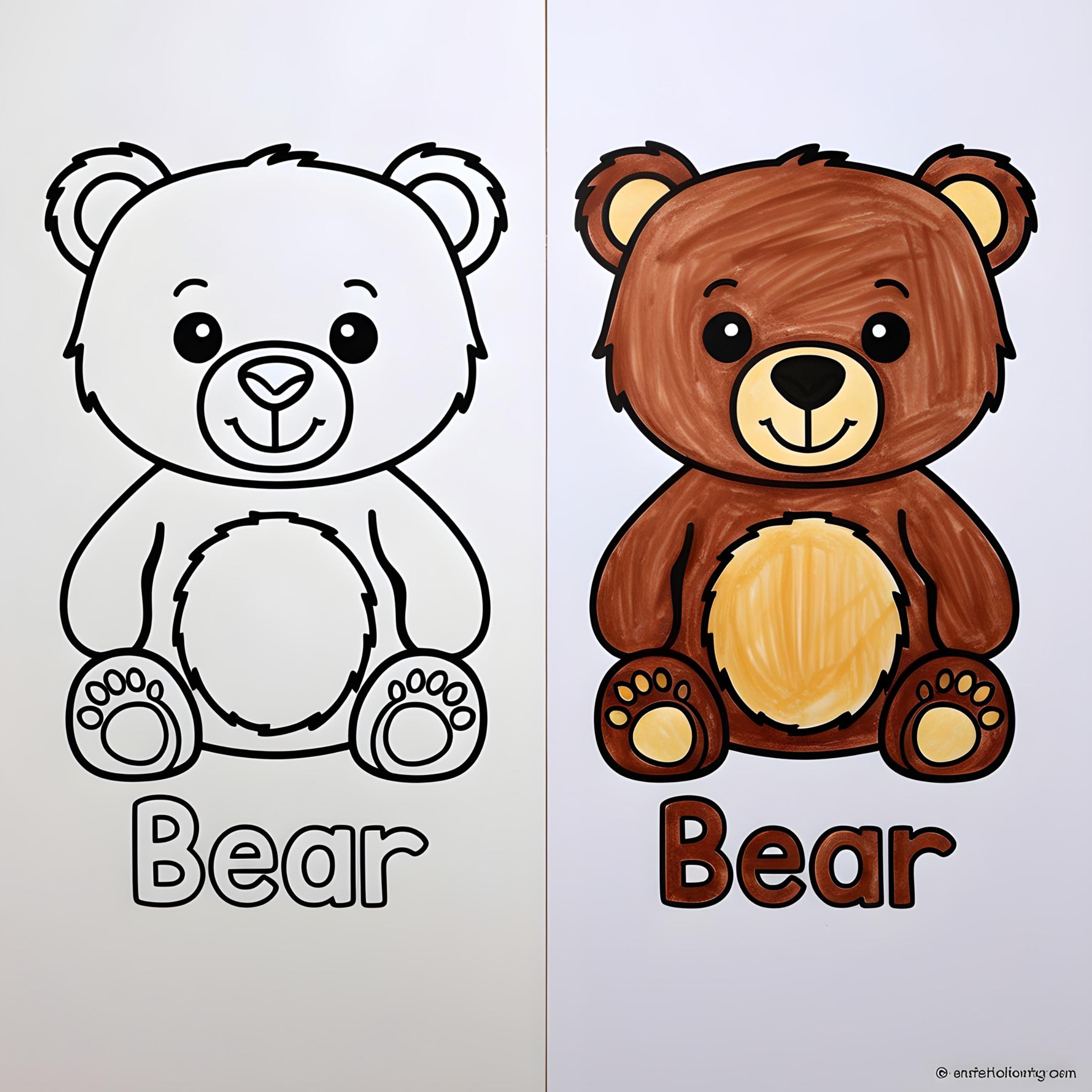 Bear Coloring Pages,coloring Book Digital,bear Coloring Book - Etsy