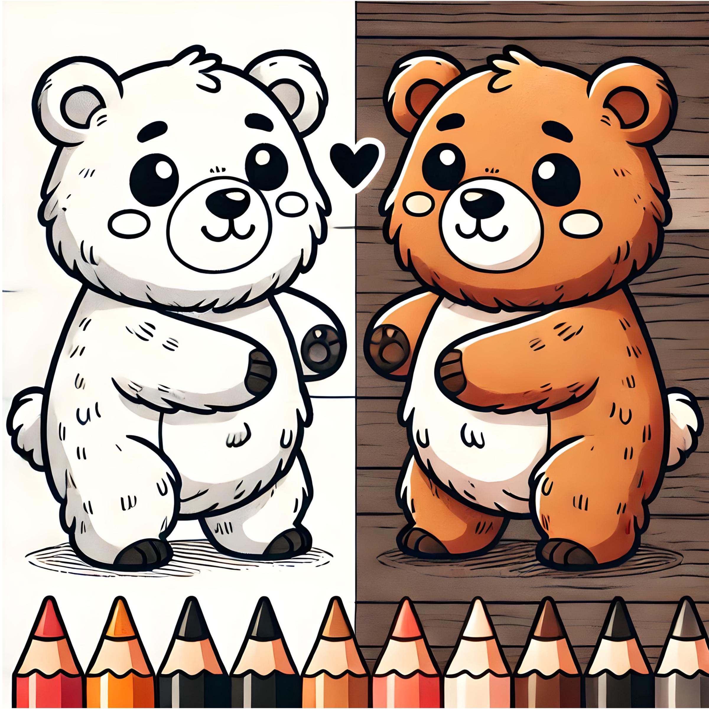 Bear Coloring Pages,coloring Book Digital,bear Coloring Book - Etsy