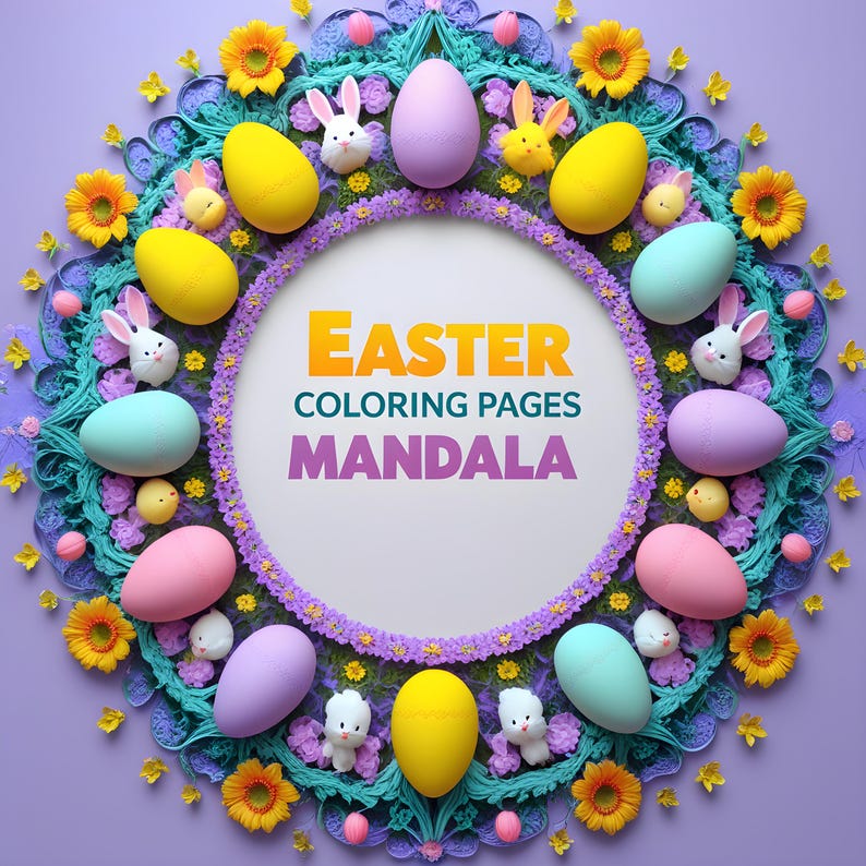 Easter Coloring Pages,mandala Coloring Pages,spring Coloring Pages - Etsy