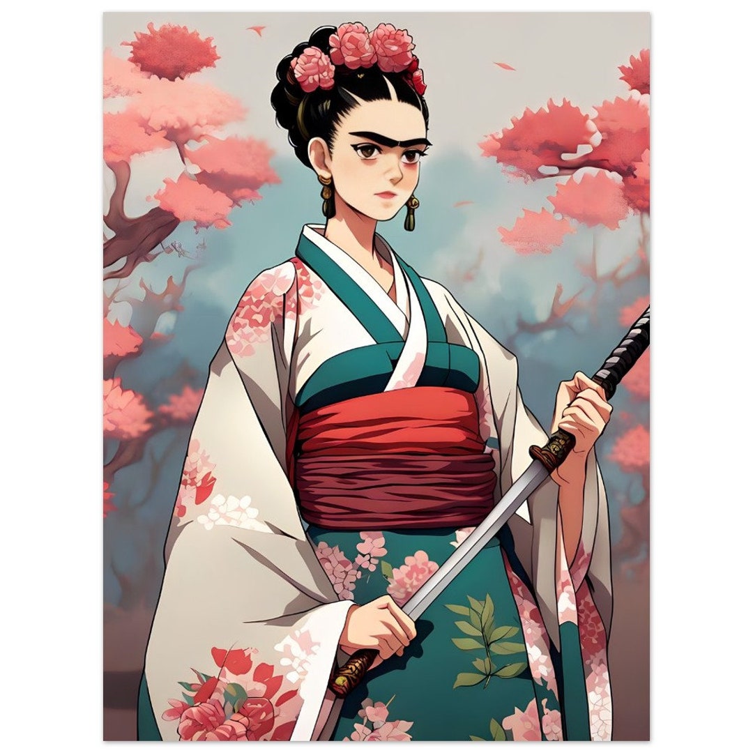 Frida Kahlo Samurai Anime Premium Semi-glossy Paper Poster - Etsy