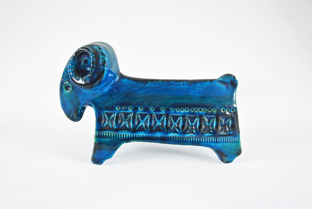 Bitossi Aldo Londi Ceramic Ram Figure. Rimin Blu. Italy, 1960's - Etsy