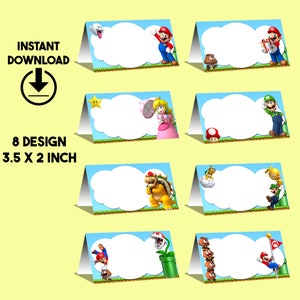 Super Mario Food Label, Super Mario Food Tent, Place Cards, Instant ...