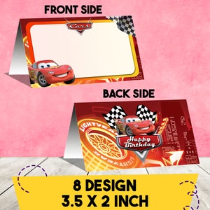 Cars Food Label, Lightning Mcqueen Food Tent, Food Cards, Digital File ...