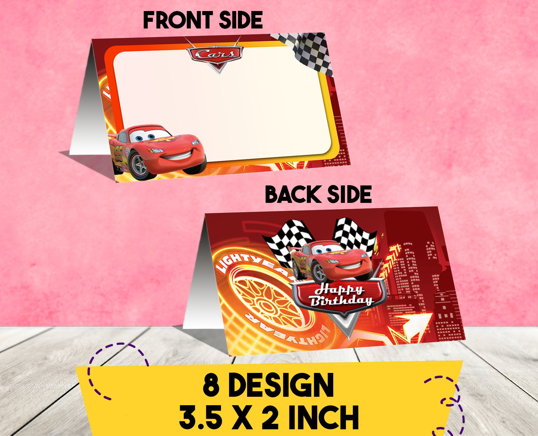 Cars Food Label, Lightning Mcqueen Food Tent, Food Cards, Digital File ...