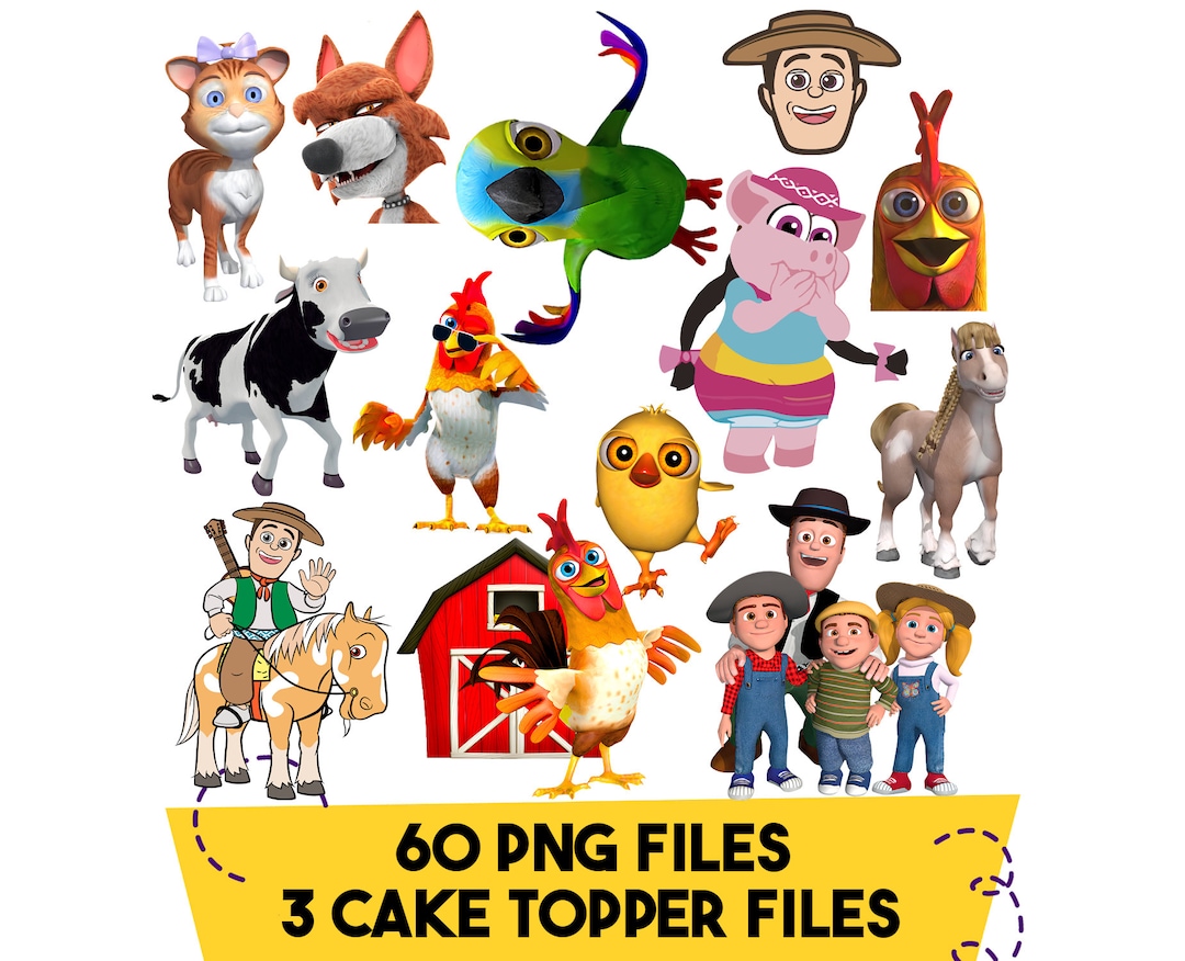 Zenon Farm Characters Png, the Zenon Cake Topper, La Vaca Lola Instant ...