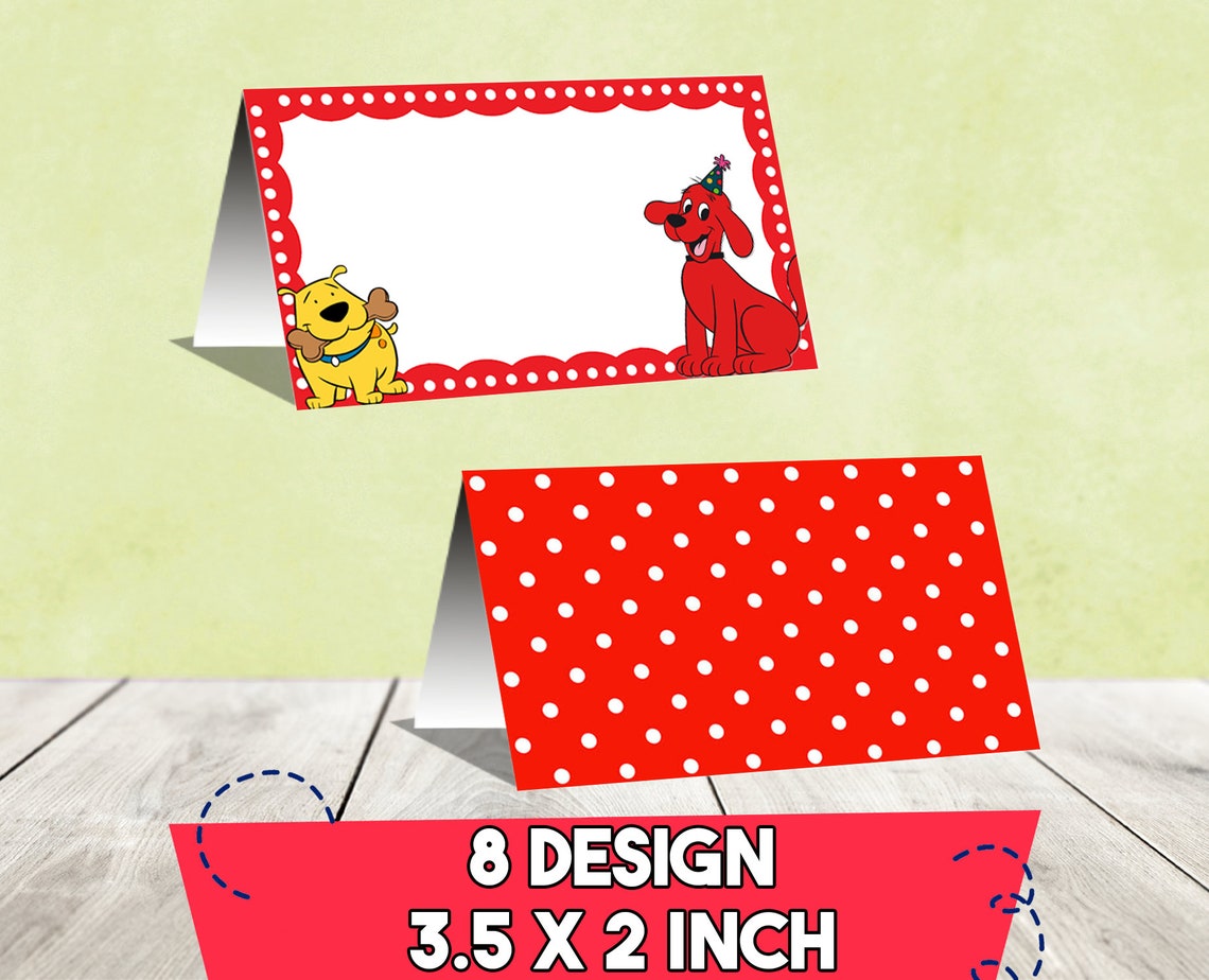 Clifford Food Label, Clifford the Red Dog Food Tent, Instant Download ...